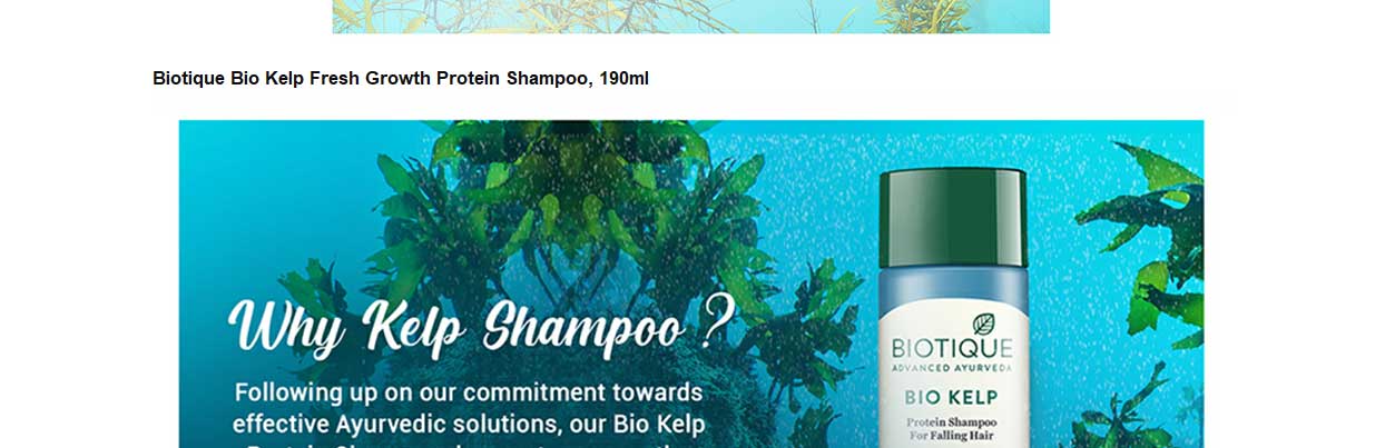 Buy Biotique Bio Kelp Fresh Growth Protein Shampoo 190 Ml Online at the ...