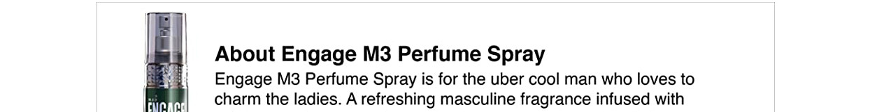 Buy Engage M3 Perfume Spray - For Men, Fresh and Minty Fragrance Online ...