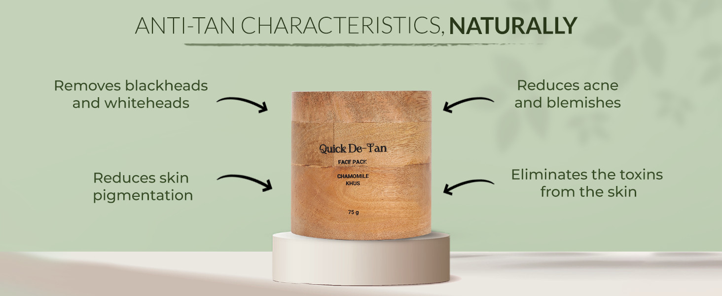 Buy Nature 4 Nature Quick Detan Face Pack - Chamomile, Khus, Reduces ...