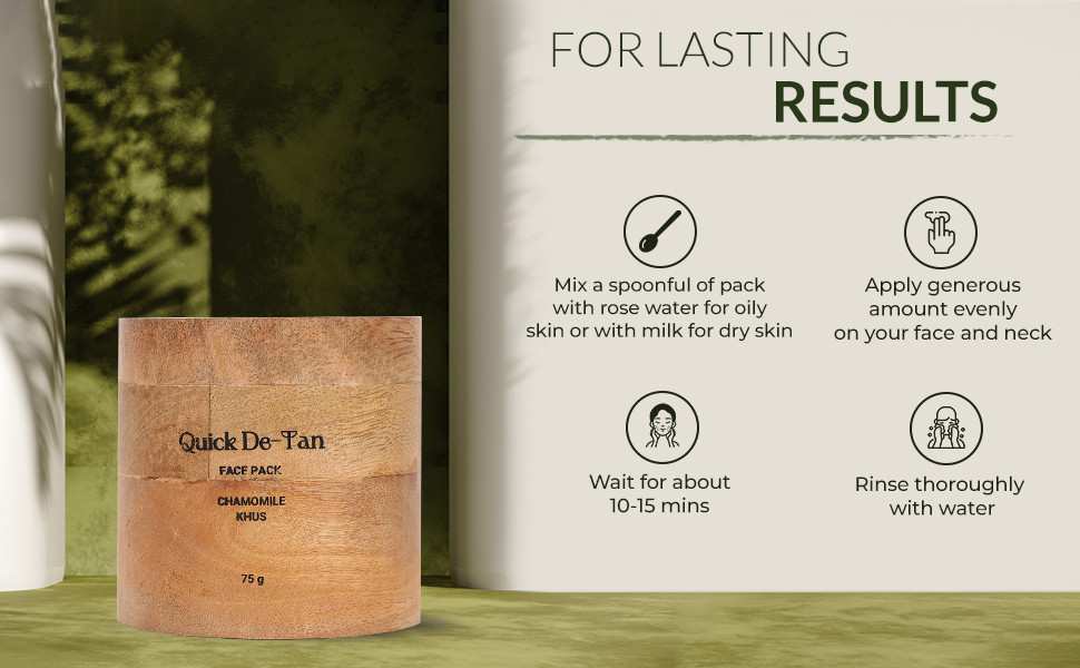 Buy Nature 4 Nature Quick Detan Face Pack - Chamomile, Khus, Reduces ...