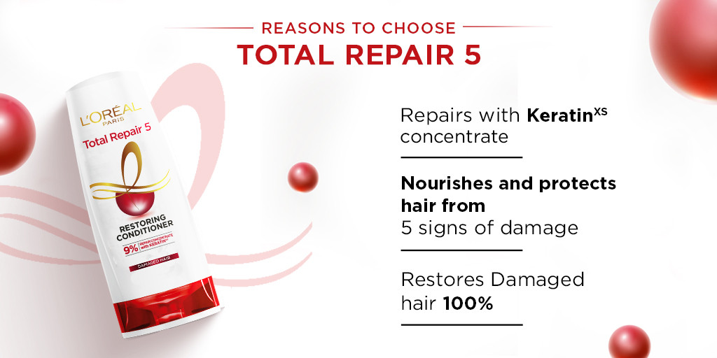 Buy L'Oreal Paris Total Repair 5 Restoring Conditioner - For Damaged ...